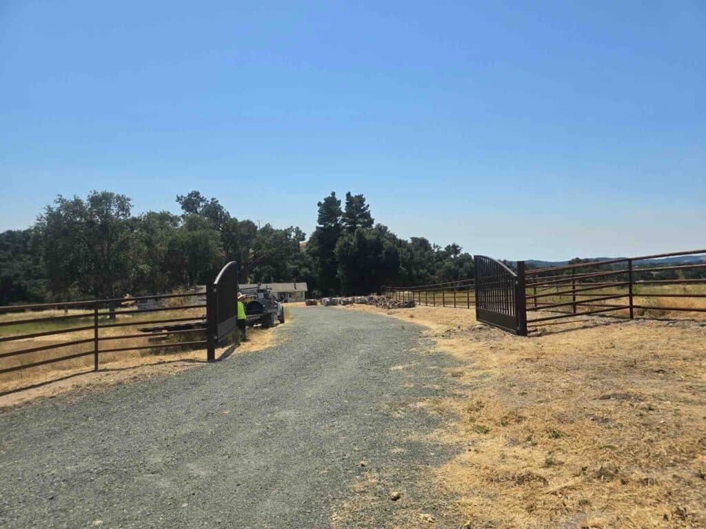 Custom Steel Entry Gates for Templeton Homeowner | J & M Welding Inc.